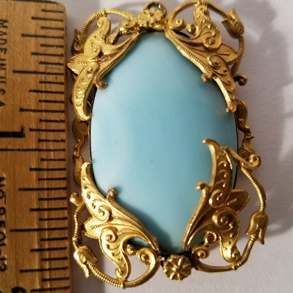Vintage | Jewelry | Vintage Polished Stone Filigree Pendant | Poshmark